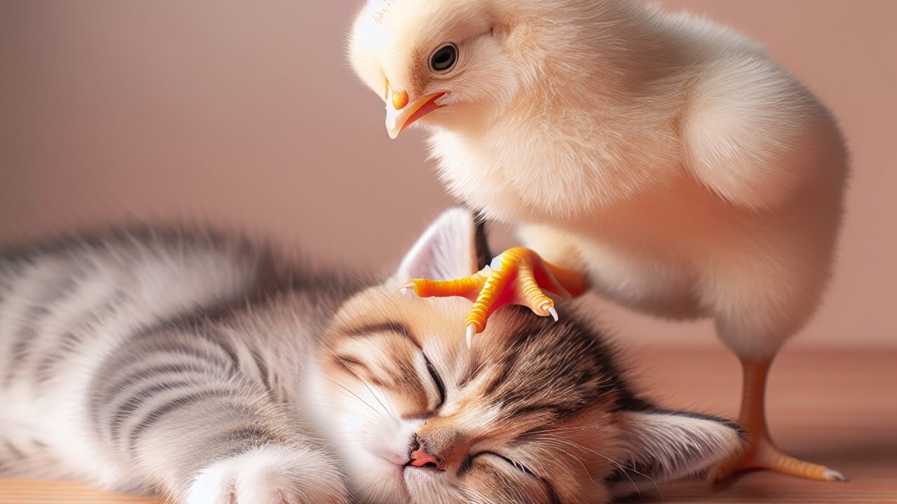 FUNNIEST Pet Bloopers 😂 Kitten's Surprise as Chick Comes to Play! The ...