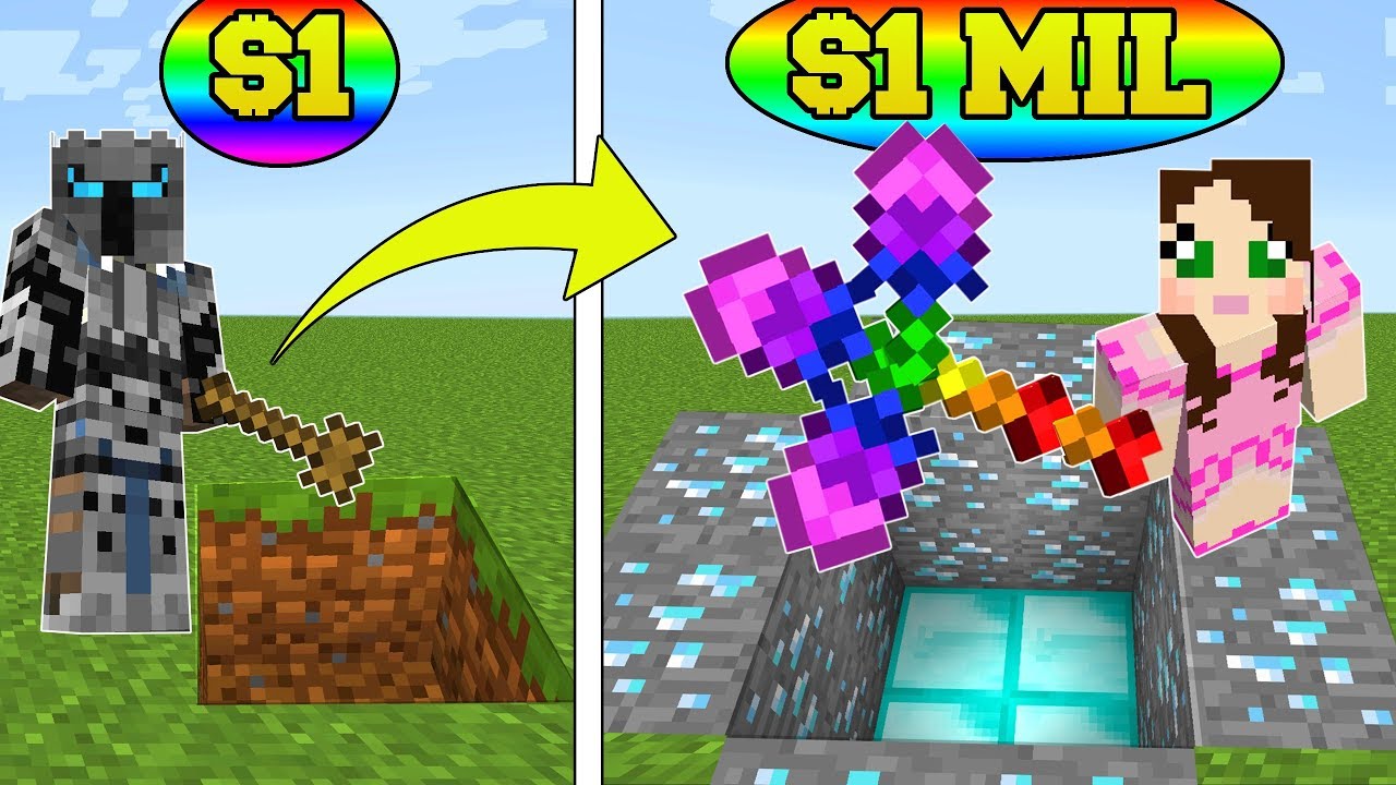 Minecraft: 1 DOLLAR SHOVEL VS 1,000,000 DOLLAR RAINBOW SHOVEL ...