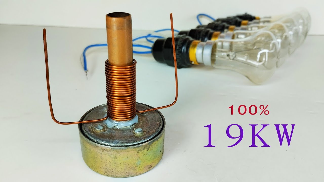 New 110% Free Electricity Generator 220v Using Coper wire and Big ...