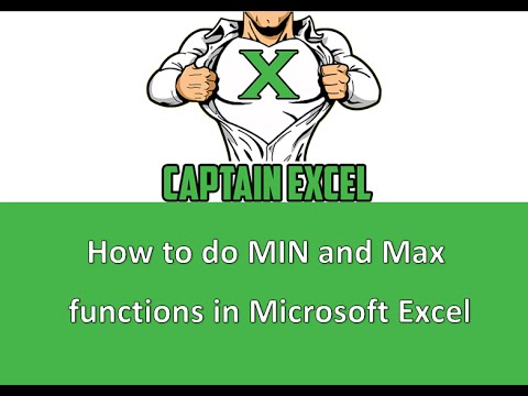 How to do MIN and MAX formulas in Excel - YouTube