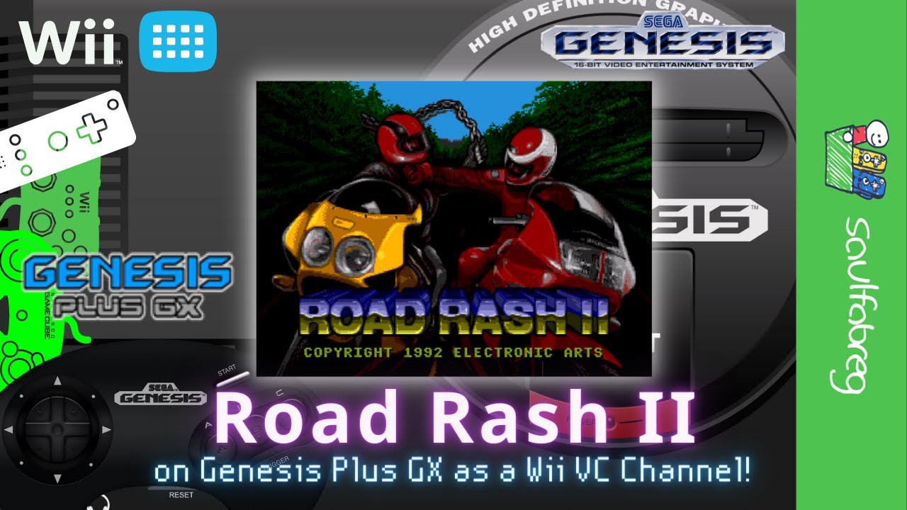 Road Rash II (SG/SMD) running in Genesis Plus GX as a custom Wii VC ...