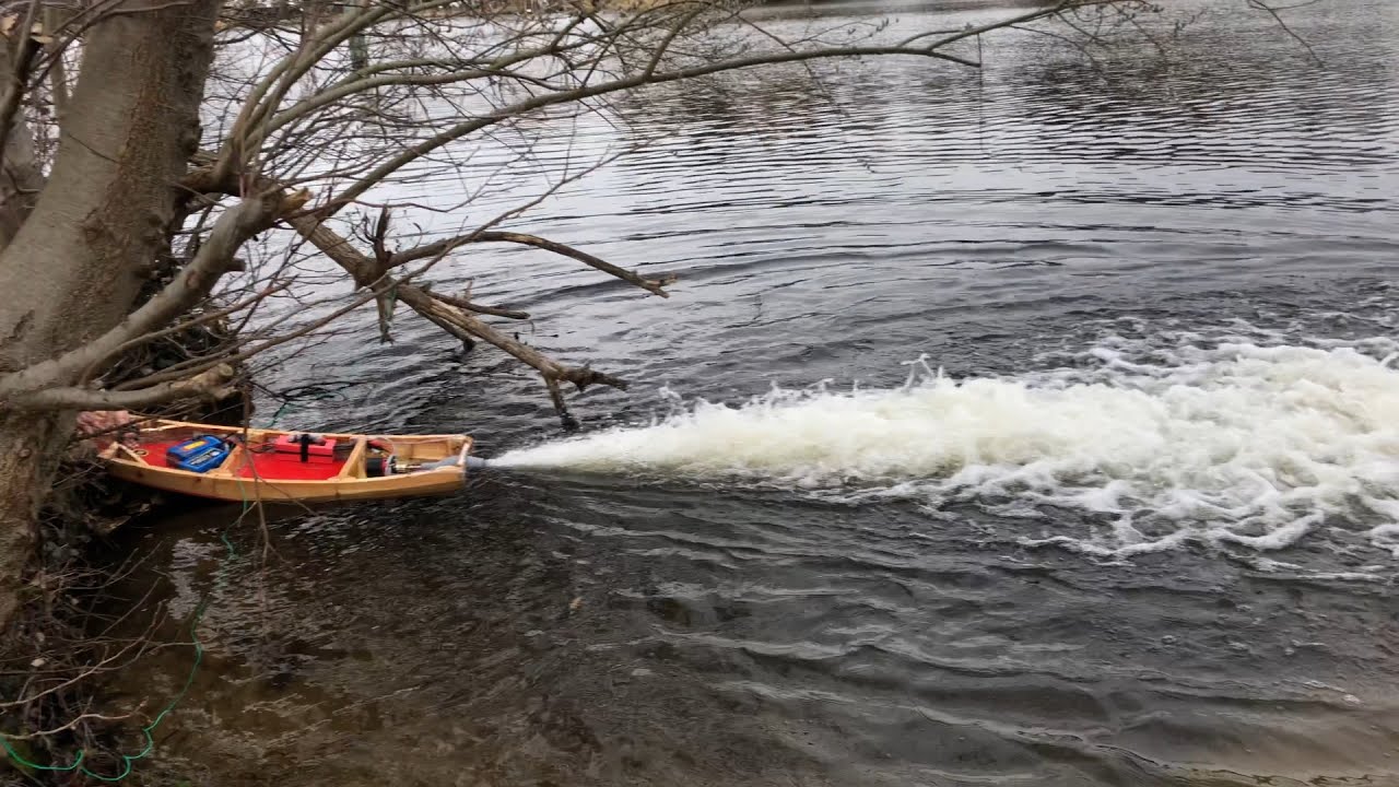 3rd waterjet test jetdrive propulsion for small jetboat, motorized ...
