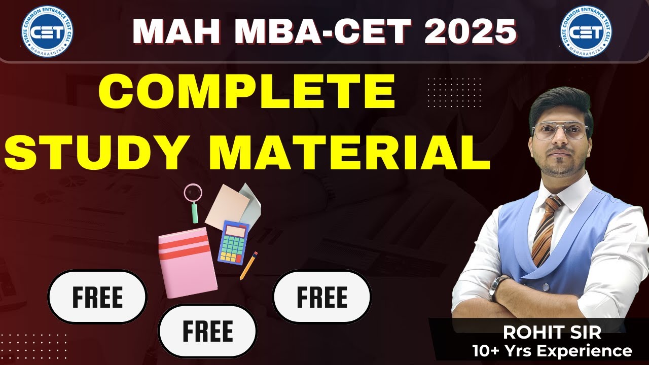 MAH MBA CET 2025 | FREE STUDY MATERIAL - YouTube