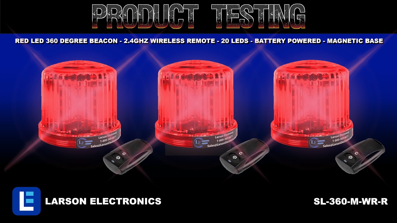 Red LED 360 Degree Beacon - 2.4Ghz Wireless Remote - 20 LEDS - Battery ...