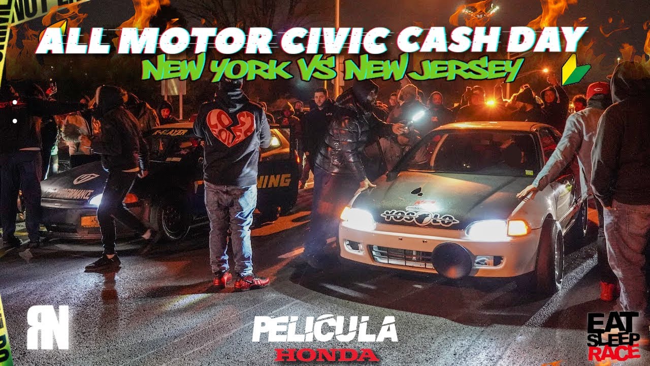 HONDA CIVIC ALL MOTOR 8 CAR | STREET RACING NYC VS NJ 500$ BUY IN 4K ...