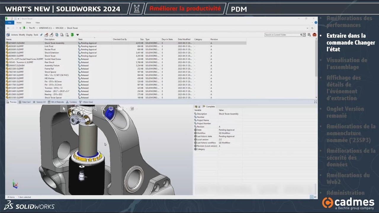 PDM - Nouveautés SOLIDWORKS 2024 - YouTube