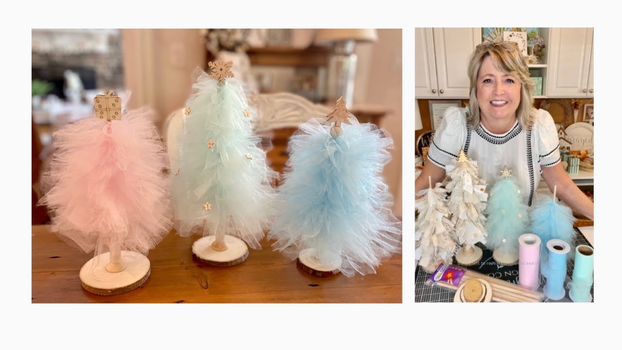 Cotton Candy Colored Tulle Christmas Trees - YouTube