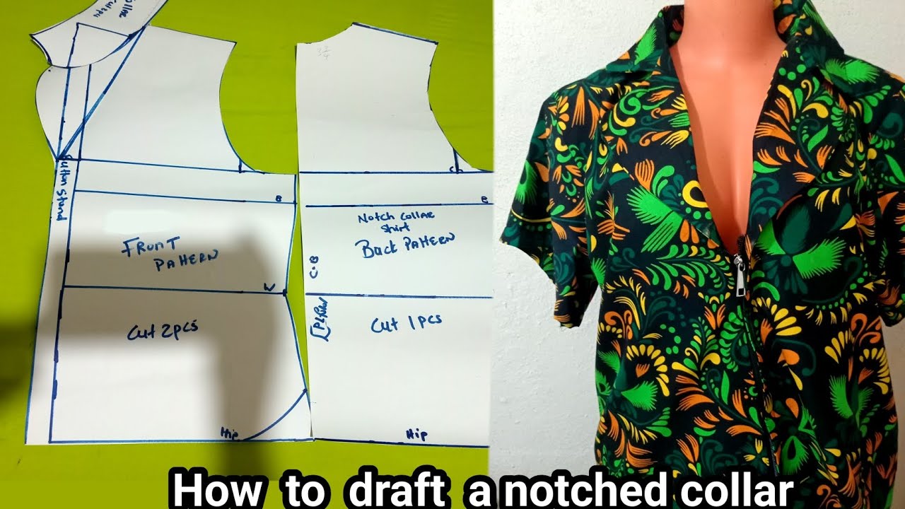 How to draft a notched collar shirt pattern with [ DIY ] Beginners ...