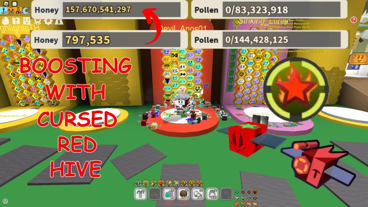 BOOSTING WITH CURSED RED HIVE | BEE SWARM SIMULATOR - YouTube
