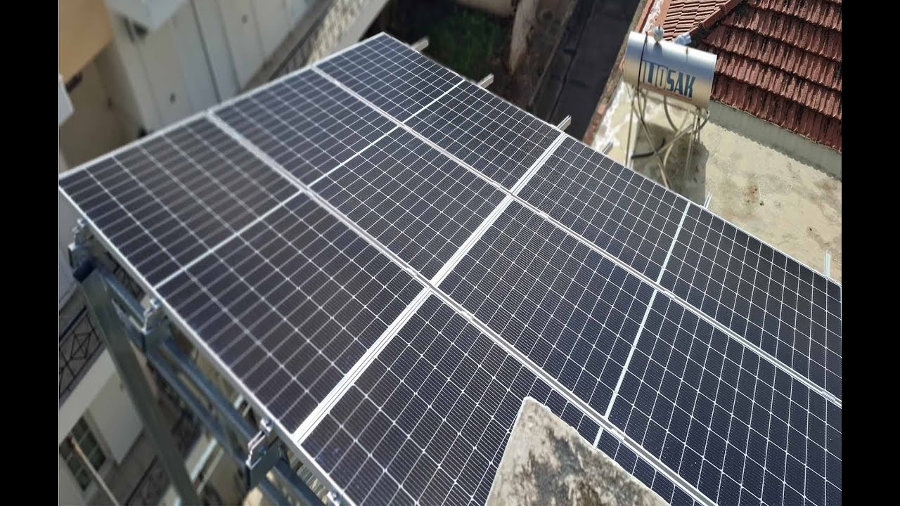 Εγκατάσταση αυτόνομου φωτοβολταϊκού συστηματος με μπαταρίες - YouTube