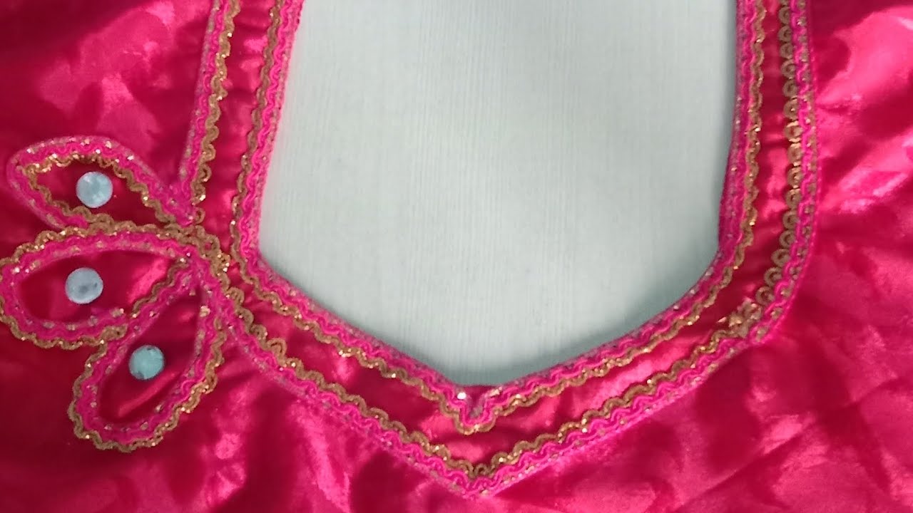 lace work design!blause backneck desine! बिल्कुल आसान तरीके se design ...