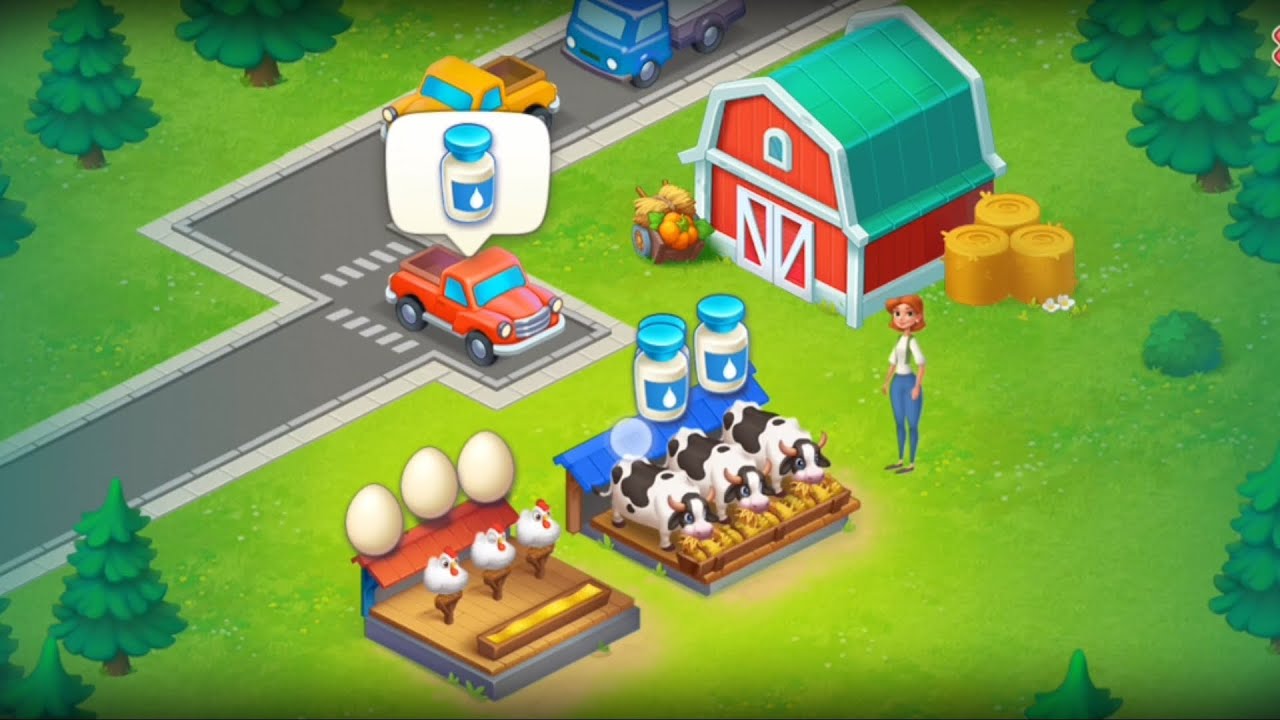 Township mini Ad gameplay selling milk and eggs - YouTube
