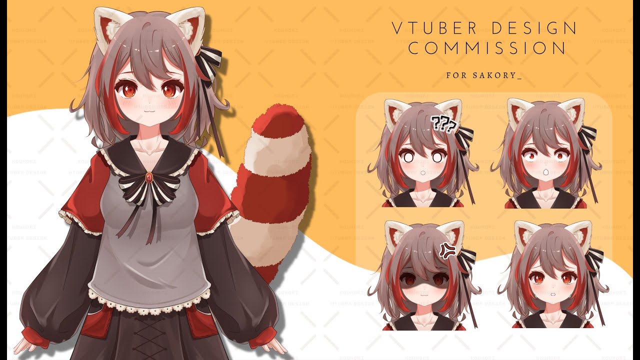 Vtuber Rig Commission Showcase #4 Red Panda Girl - YouTube