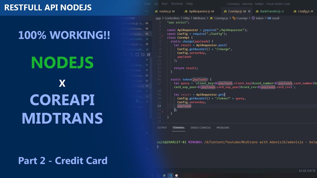 CoreAPI Midtrans dengan NodeJS - Part 2 Credit Card - YouTube