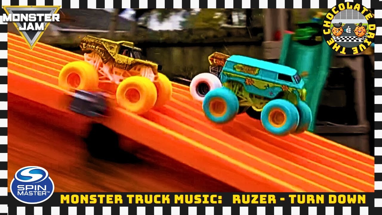 SPIN MASTER MONSTER JAM: Monster Trucks Racing in Slow Motion to Drum ...
