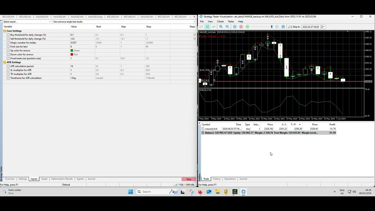ATR Driven Daily Percentage Trading Bot - YouTube