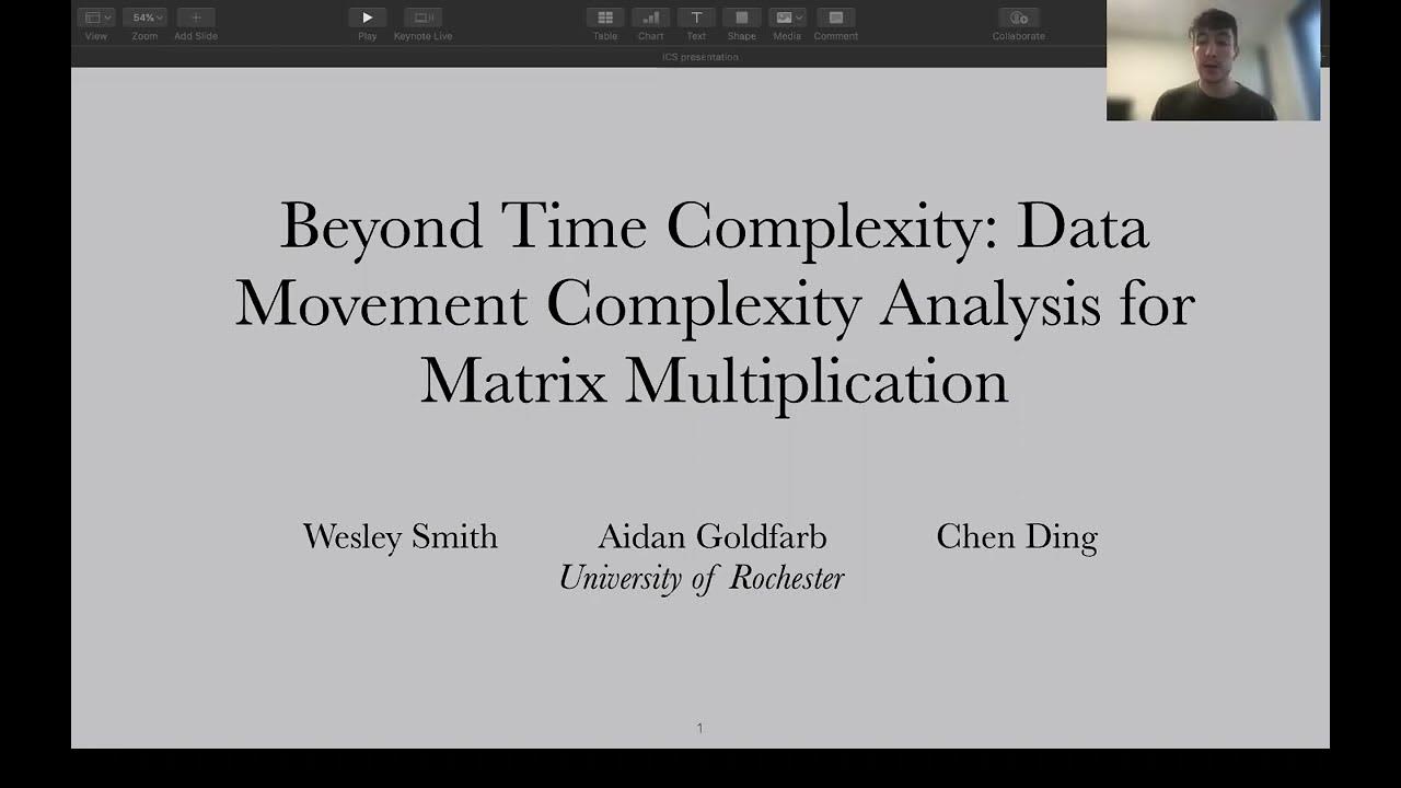 Beyond Time Complexity: Data Movement Complexity Analysis for Matrix Multiplication - YouTube