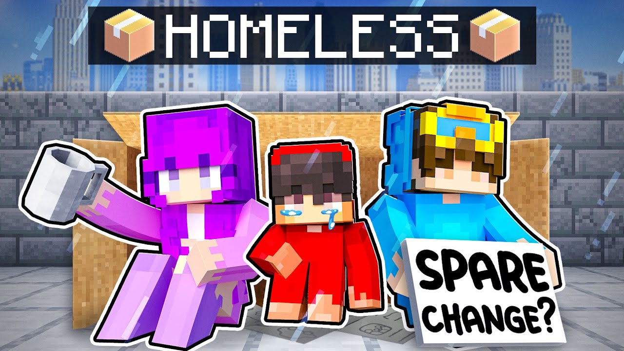 Adopted by a HOMELESS Family in Minecraft! - YouTube