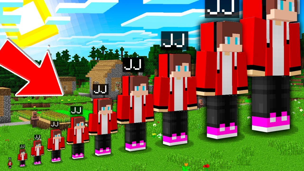 JJ Turned Into All Sizes in Minecraft! Maizen - YouTube