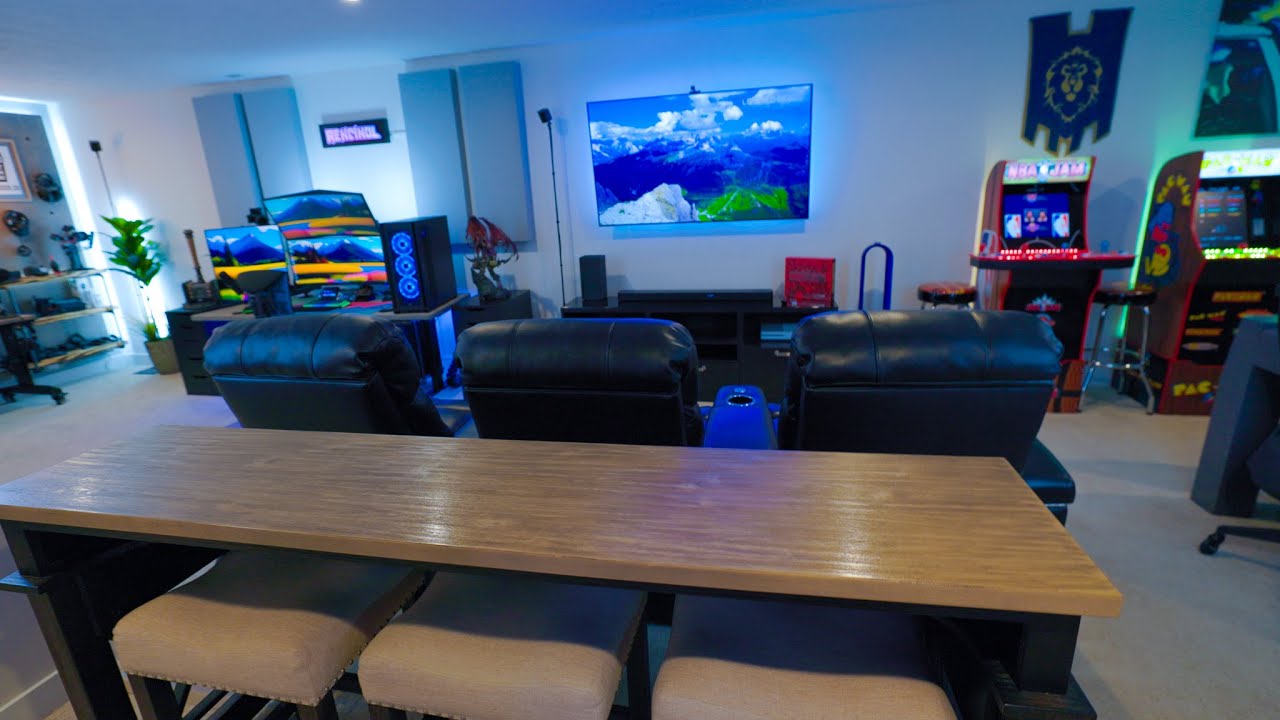 EPIC GAME ROOM Tour | Gaming | Studio | Bar - YouTube