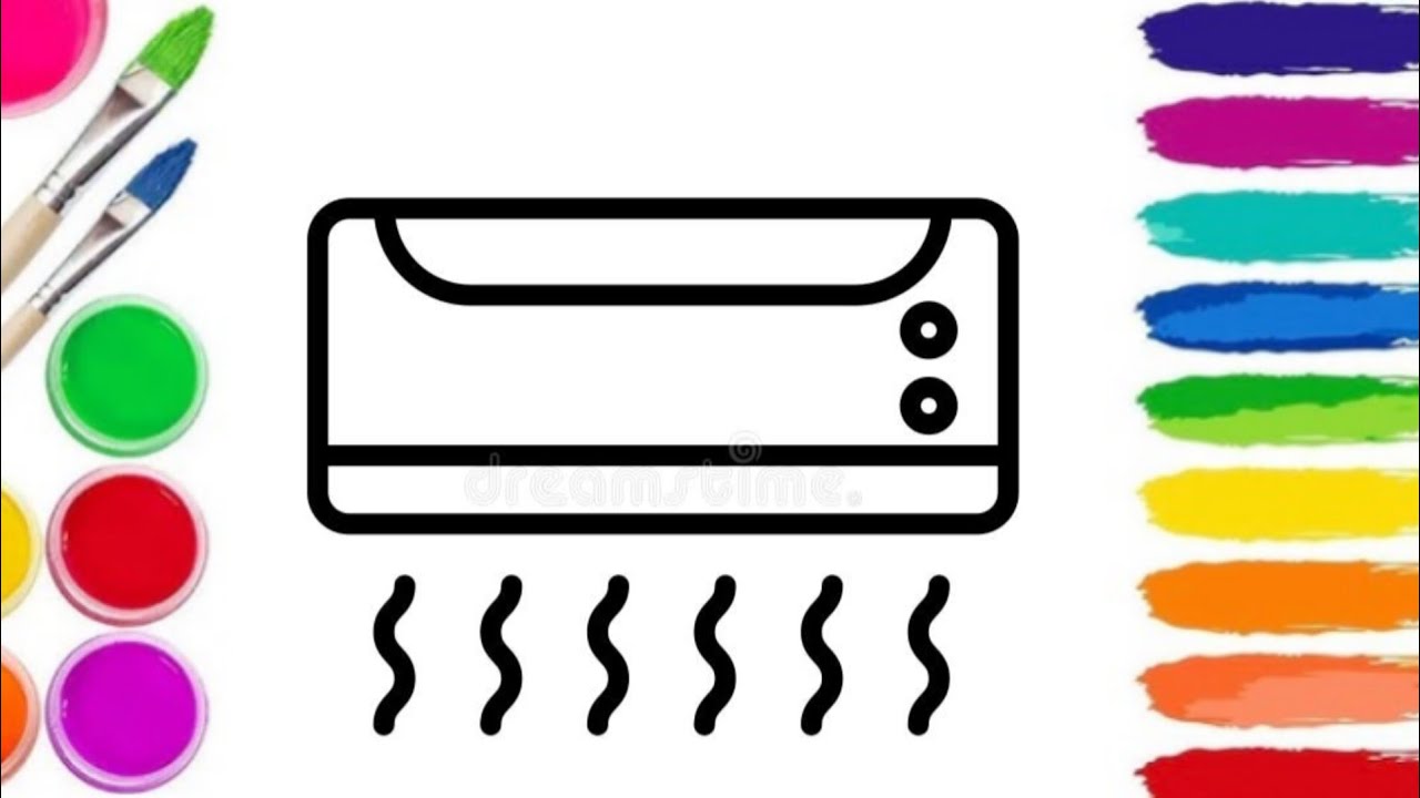 Air conditioner drawing for kids and Toddlers | How to draw a Air ...