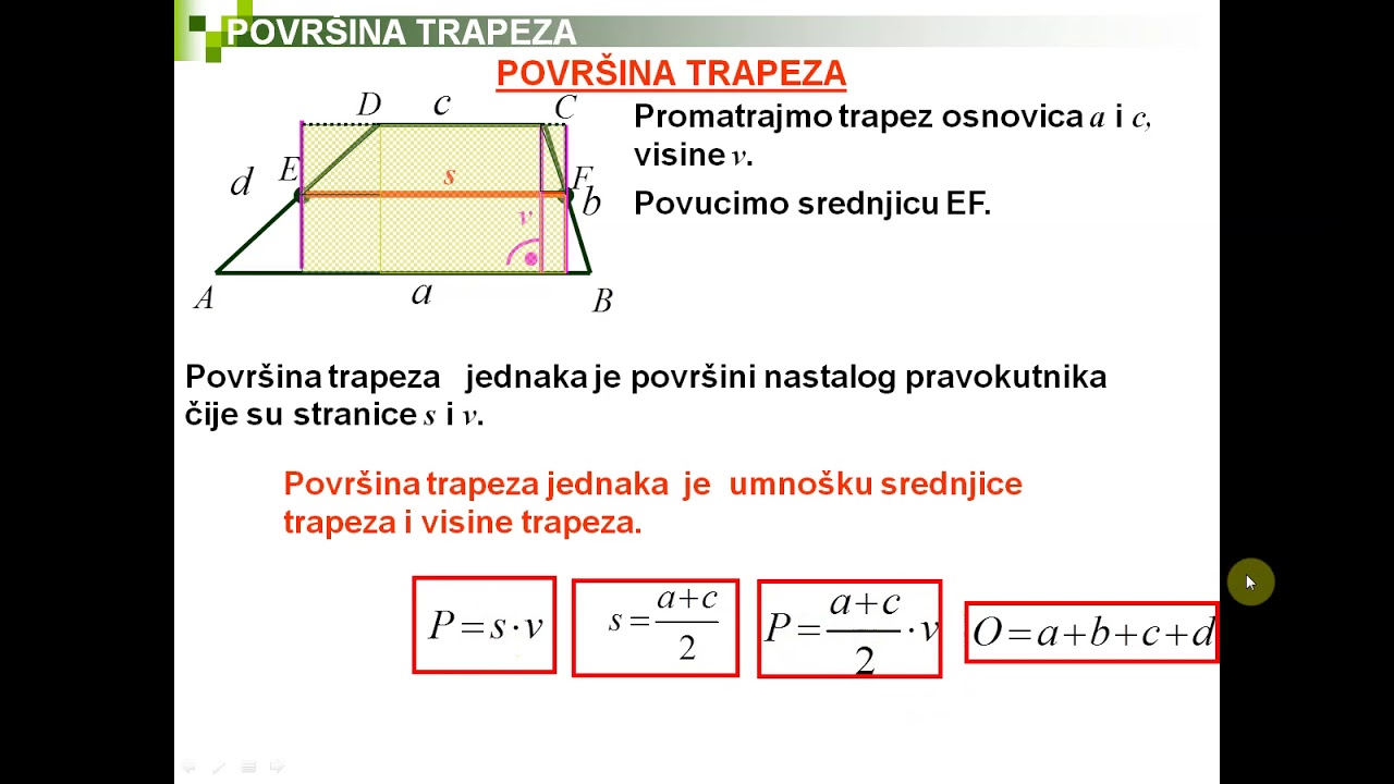6A PETAK 15 05 Površina trapeza površina četverokutova sa okomitim ...