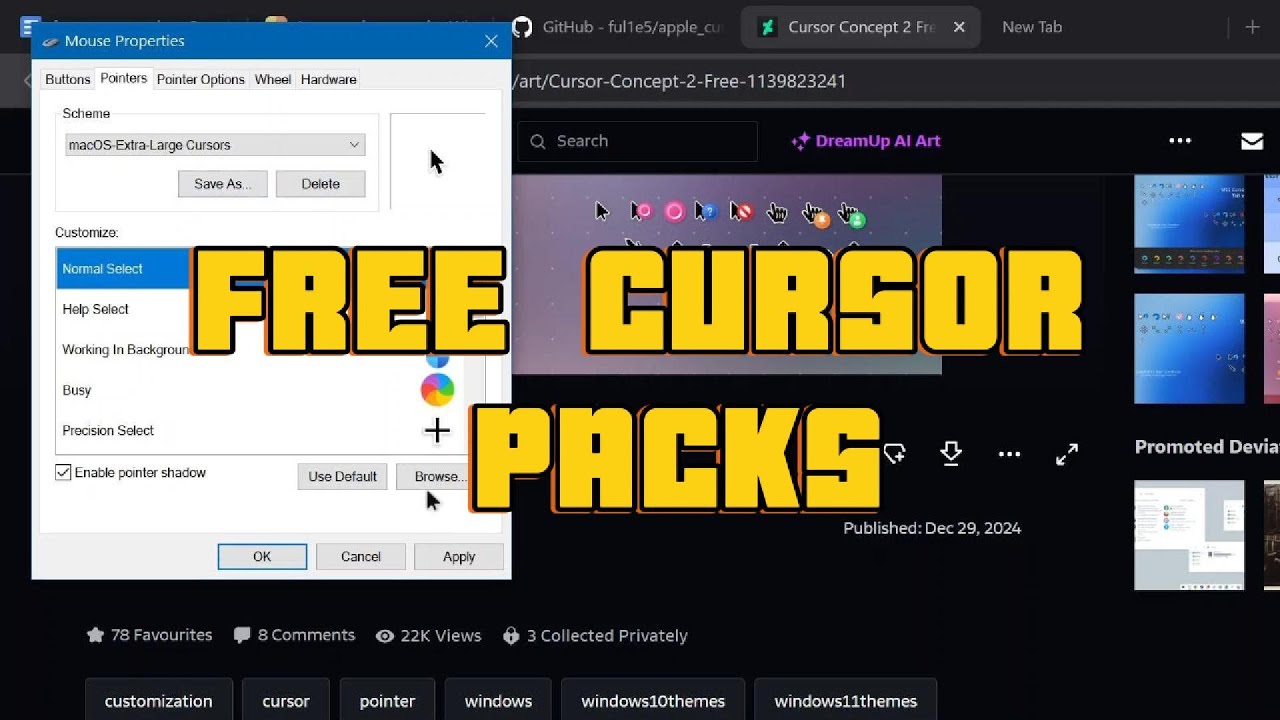 25+ FREE Cursor Packs! | How to install cursor packs on Windows - YouTube