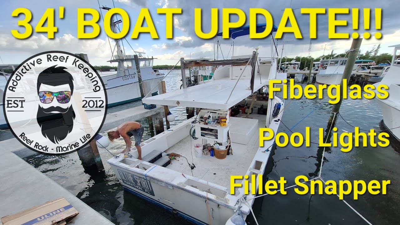 34' Boat Update Pool Lights, Fiberglass, Fillet Mangrove Snapper and ...
