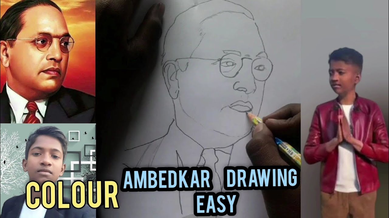 Dr br ambedkar drawing with colour || Ambedkar drawing - YouTube