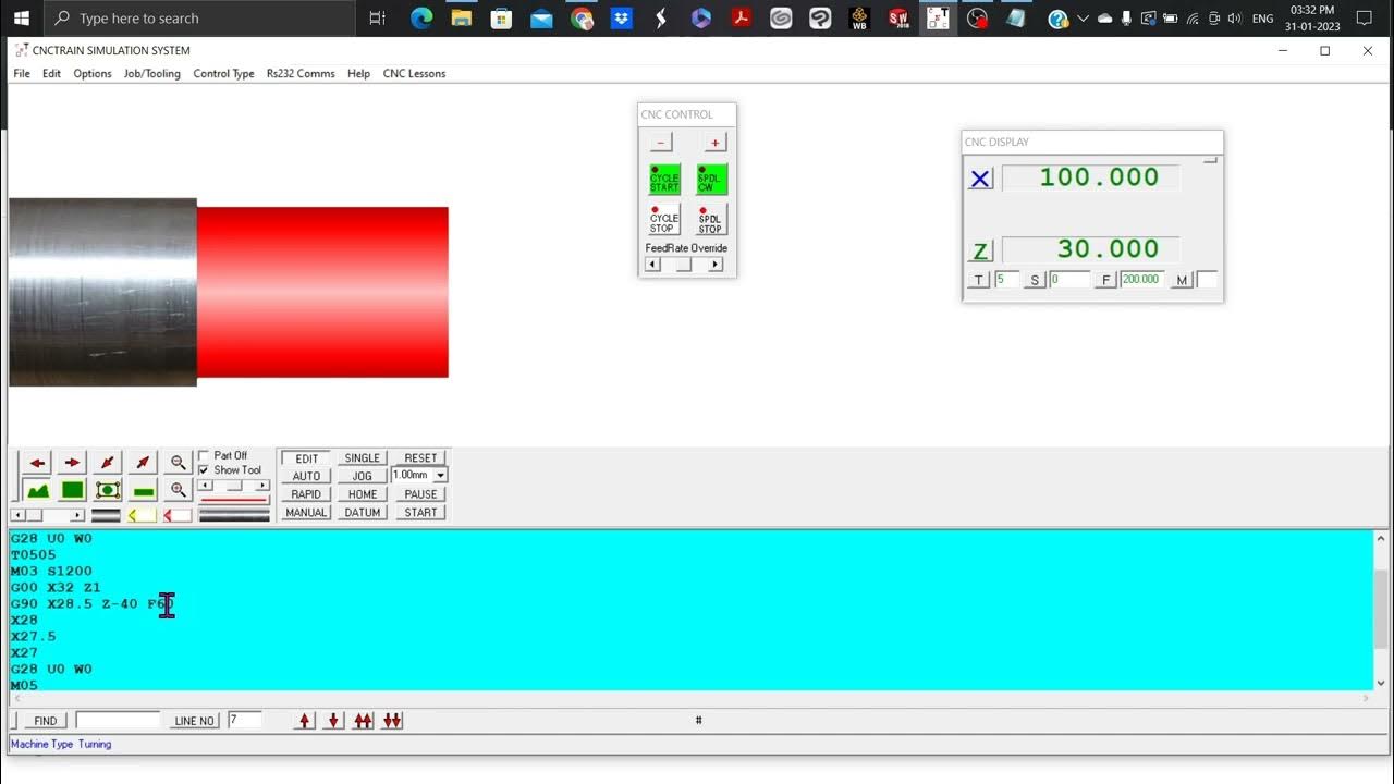 Cnc Train Simulation System Software Single Turning Program Youtube