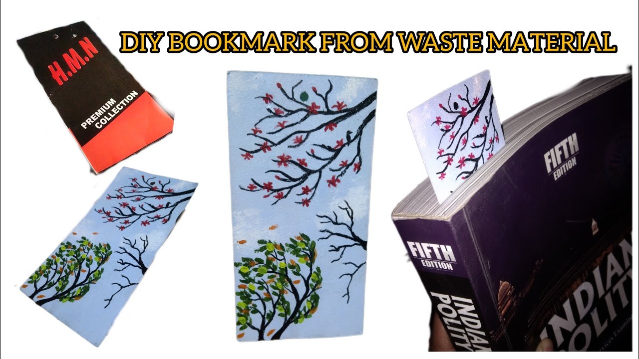 DIY BOOKMARK FROM WASTE MATERIAL II BOOKMARK CRAFT II - YouTube