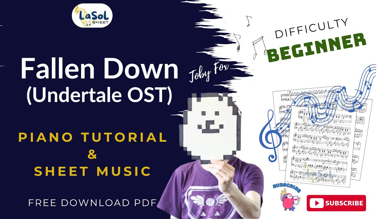 FALLEN DOWN (UNDERTALE) | PIANO TUTORIAL & SHEET MUSIC (FREE) | Beginner Ver. - YouTube