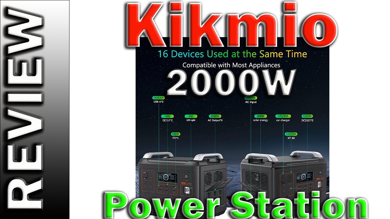 Kikmio Portable Power Station 2000W (Peak 4000W) Solar Generator 2000Wh ...
