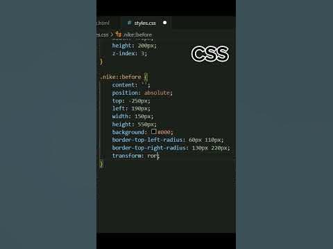 | Create a Nike Logo using HTML and CSS | Wenu Developer || #short16 #css #html #webdesign #nike ...