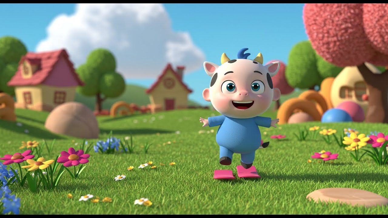 Baby Moo Moo Dancing | Happy Cow Dance Song for Kids | Nursery Rhymes ...