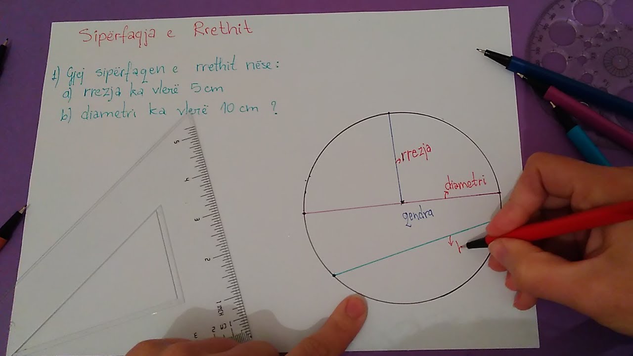 Gjej Sipërfaqen e Rrethit kur njohim Rrezen apo Diametrin. - YouTube