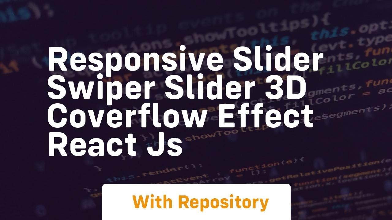 responsive slider swiper slider 3d coverflow effect react js - YouTube