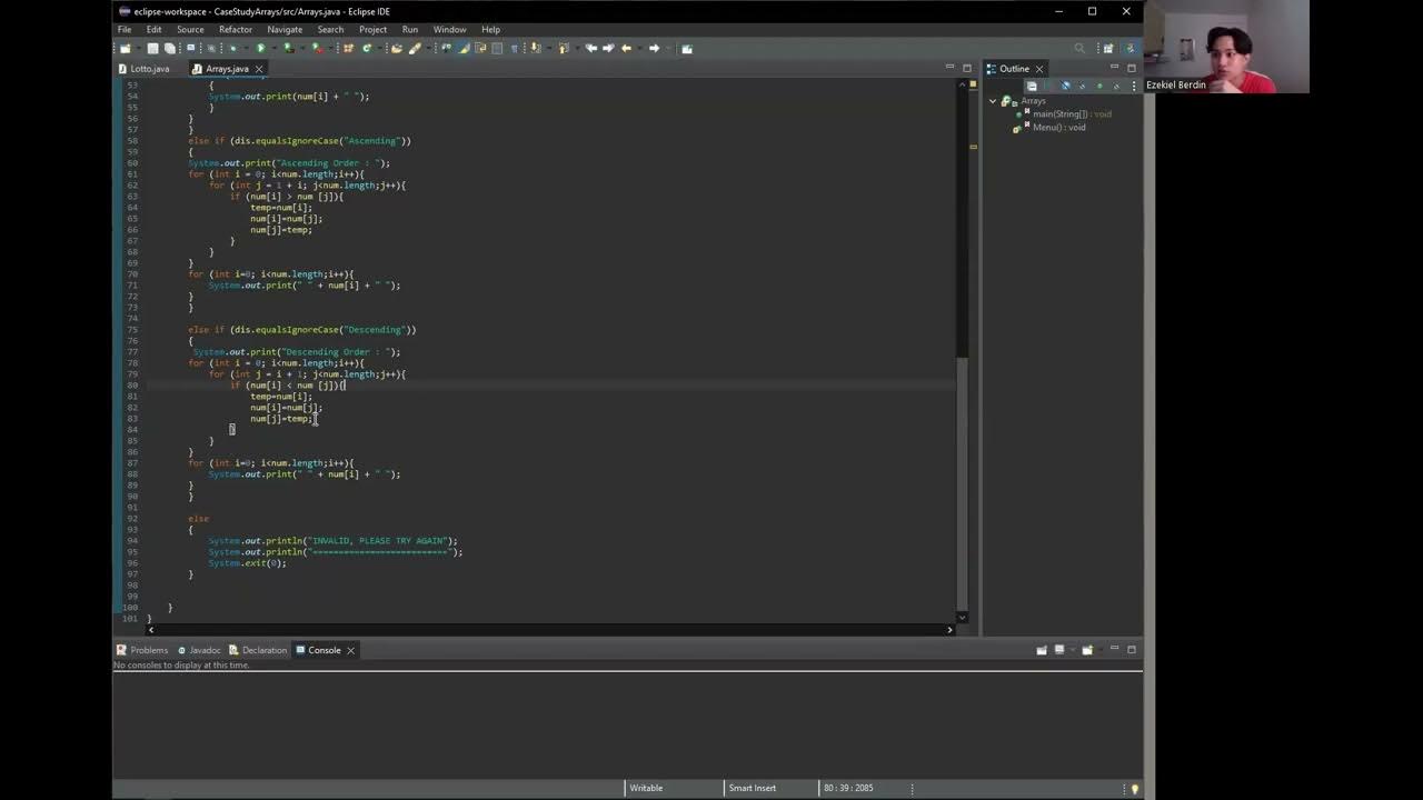 FINAL CASE STUDY IN JAVA ABOUT ARRAYS AND LOTTO - YouTube