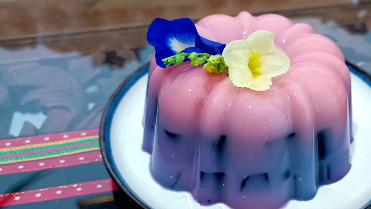 Puding Mozaik Bunga Telang - YouTube
