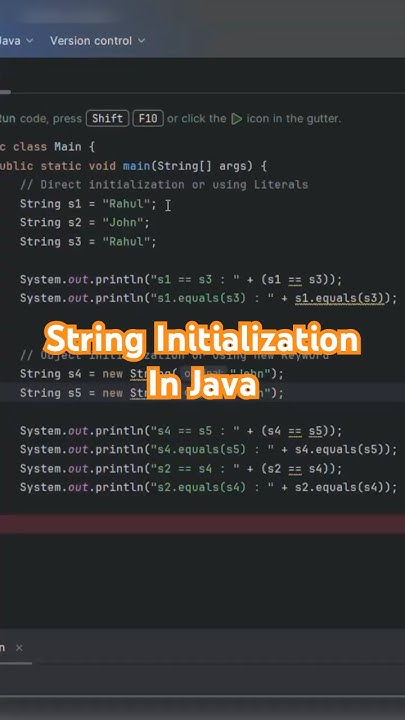 String Initialization In Java Programming Javainterviewquestions Java Strings Youtube