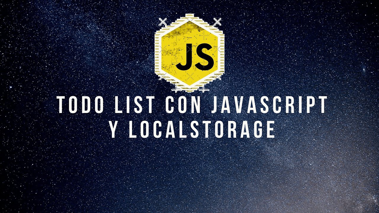 ToDo List Con JavaScript y LocalStorage - YouTube