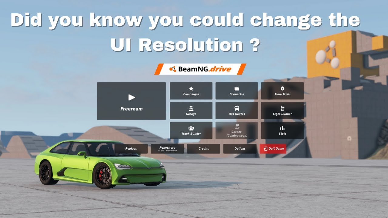 How to change the UI Resolution? - BeamNG.Drive - YouTube