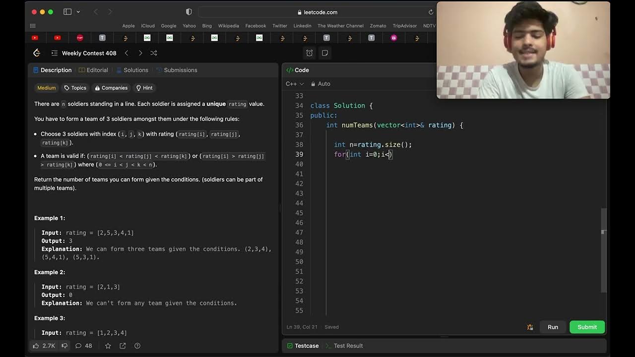 1395.Count Number of Teams | Brute to Optimal |CPP - YouTube