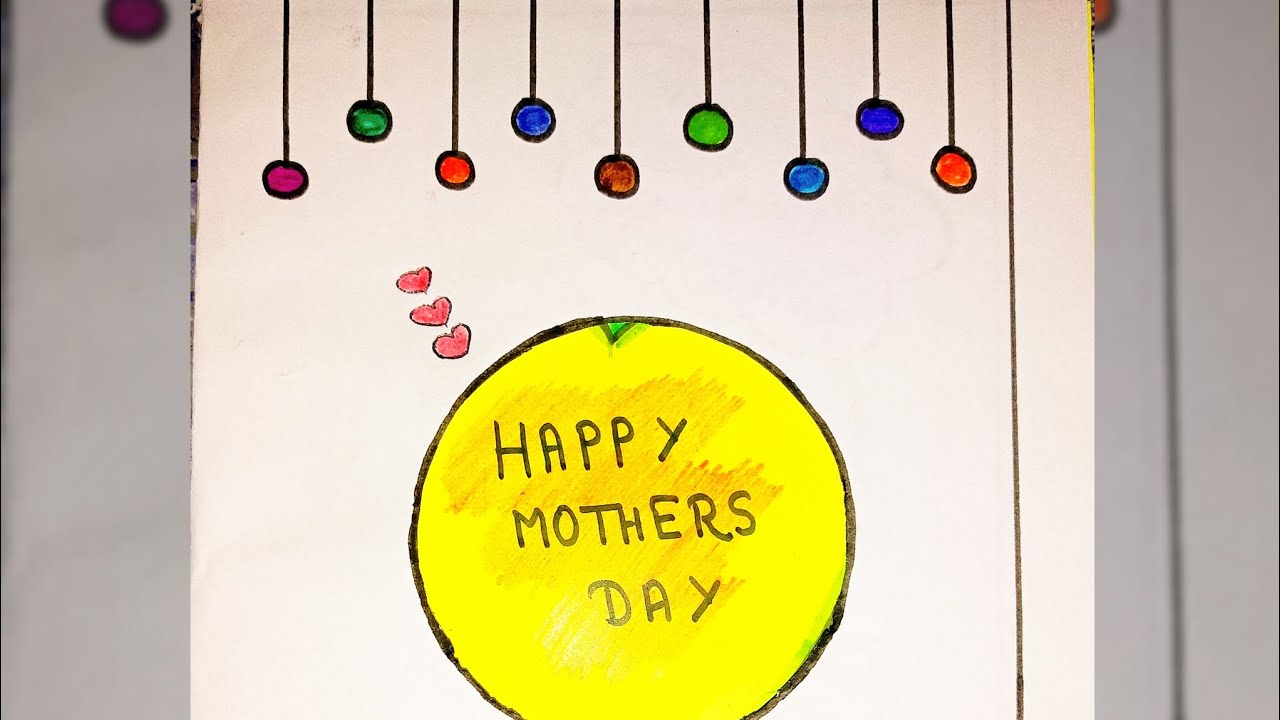 Mother's day card | easy way to draw mothers day card - YouTube