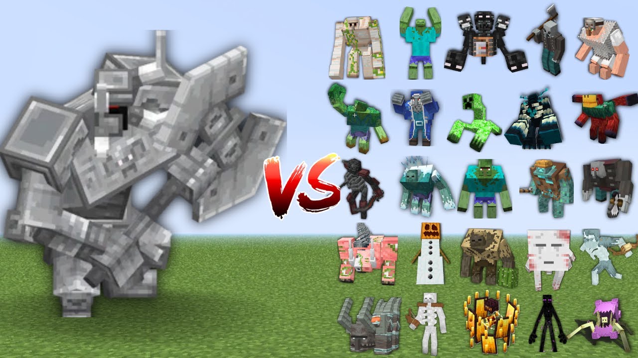Ferrous Wroughtnaut vs All Mutant Mobs in Minecraft Mob Battle - YouTube