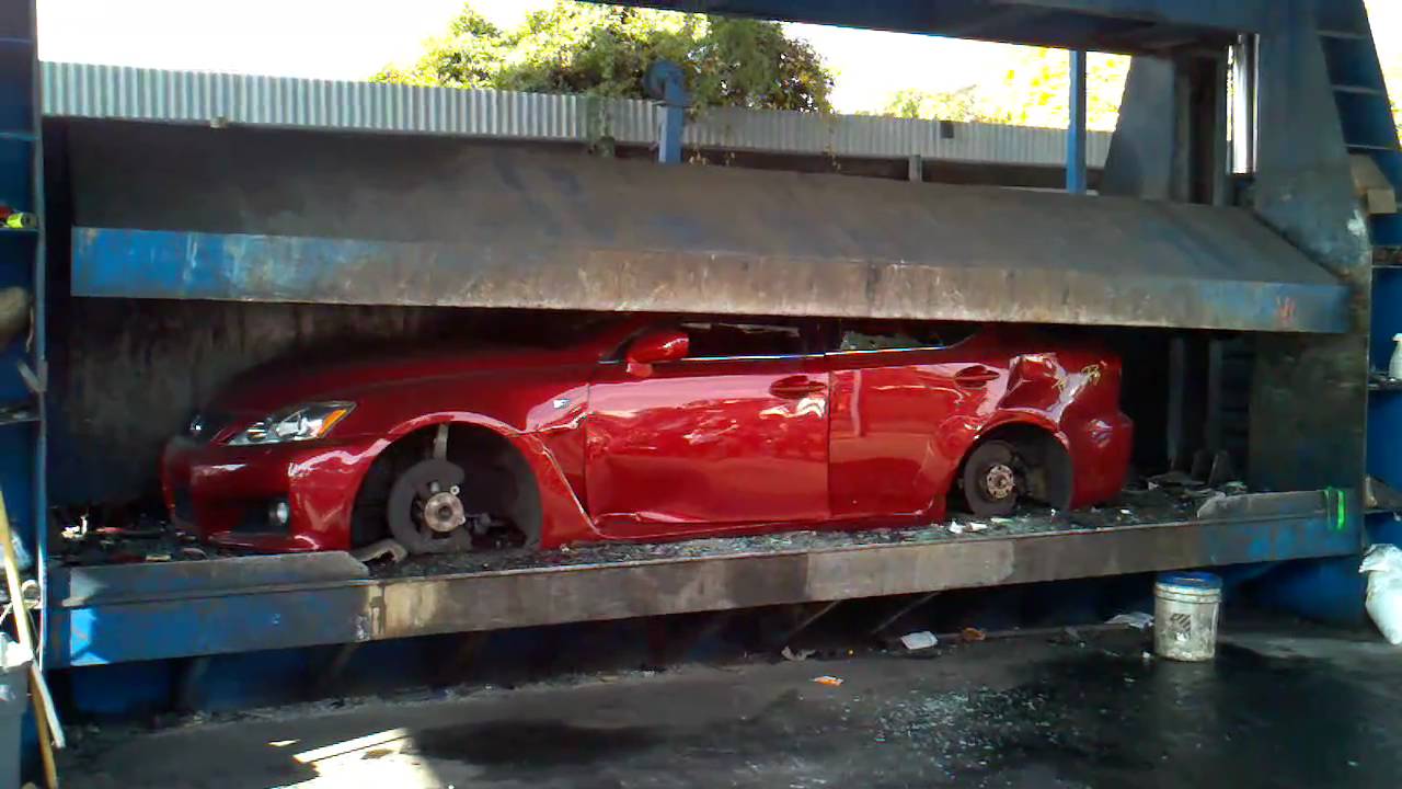 Crushing the 2011 Lexus - YouTube