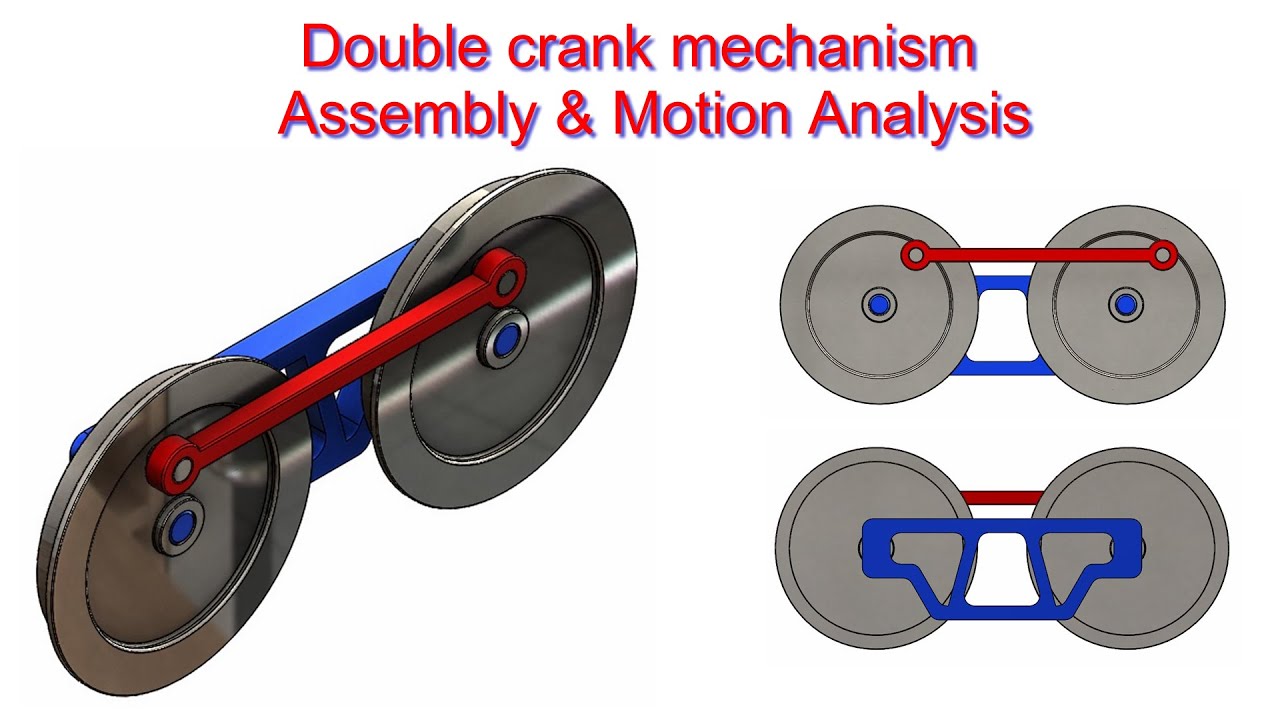 ⚡Solidworks Tutorial#52 | Design and motion analysis | Double crank ...