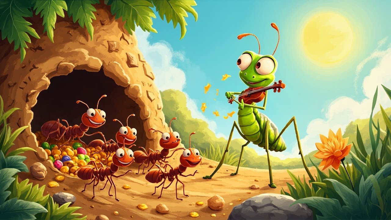 Ant and Grasshopper | Nursery Rhymes & Kids Songs - YouTube
