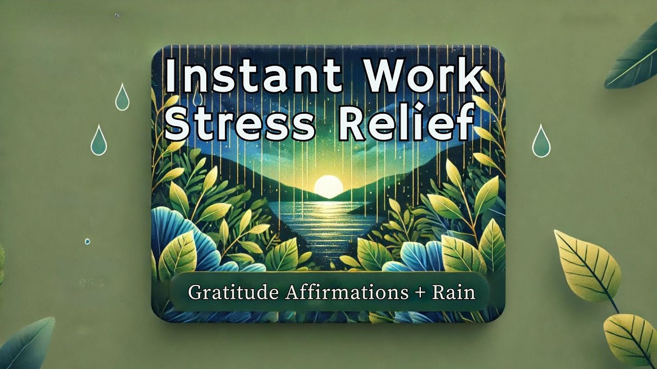 Instant Work Stress Relief | Gratitude Affirmations + Rain - YouTube