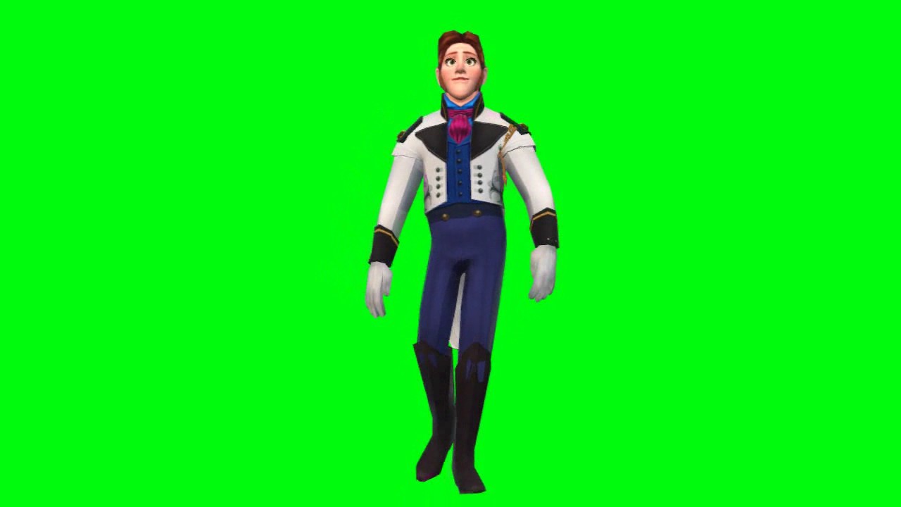 Hans walk animated front frozen chroma - YouTube